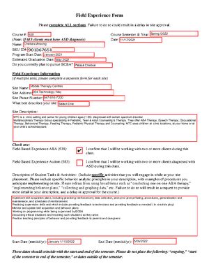 Solved What Is A Smart Goal Field Based Experience In Autism Spce