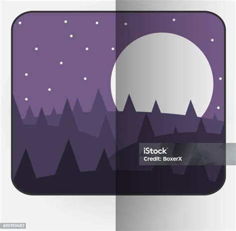 만화 스타일 구부러진된 벡터 사진 프레임 밤 자연과 벡터 일러스트 레이 션 0명에 대한 스톡 벡터 아트 및 기타 이미지 0명 굽은 나무 Istock