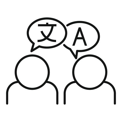 English Translator Icon Outline Style 14522240 Vector Art At Vecteezy