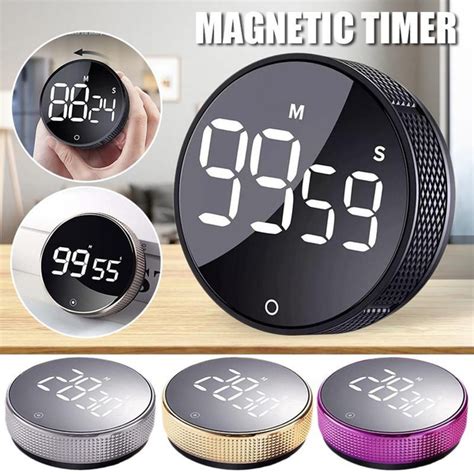 Magnetic Led Digital Lcd Display Kitchen Cooking Shower Timer Training Stopwatch Alarm Clock