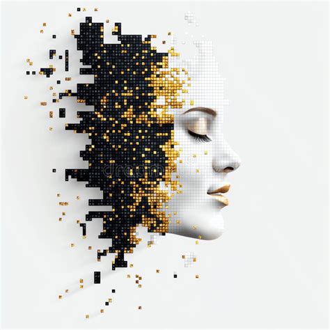 An Artistic Representation Of A Face Dissolving Into Pixels Symbolizing The Blend Of Technology