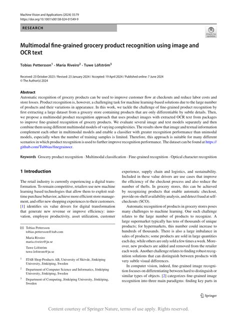 Pdf Multimodal Fine Grained Grocery Product Recognition Using Image And Ocr Text