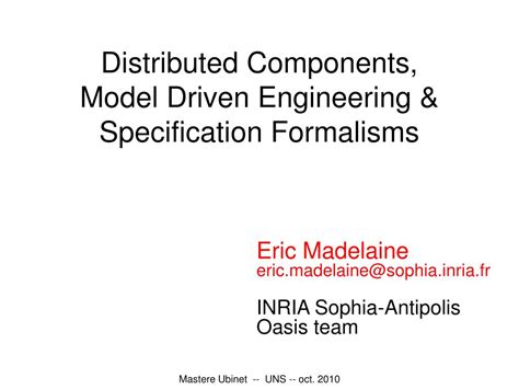 ppt distributed components model driven engineering and specification