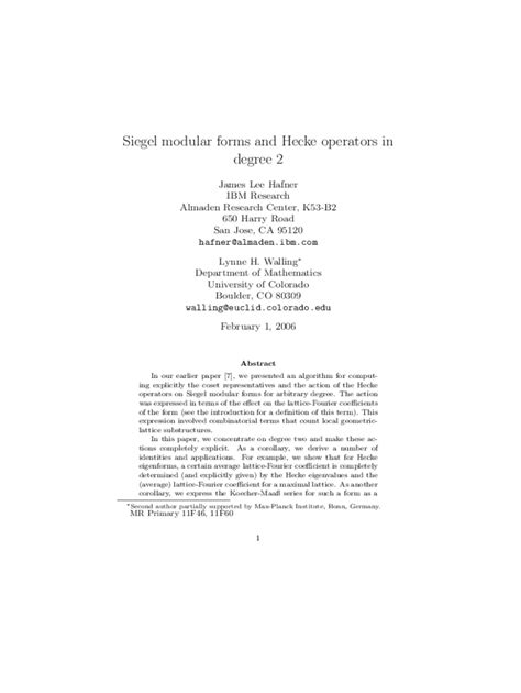 Fillable Online Siegel Modular Forms And Hecke Operators In Fax Email Print Pdffiller