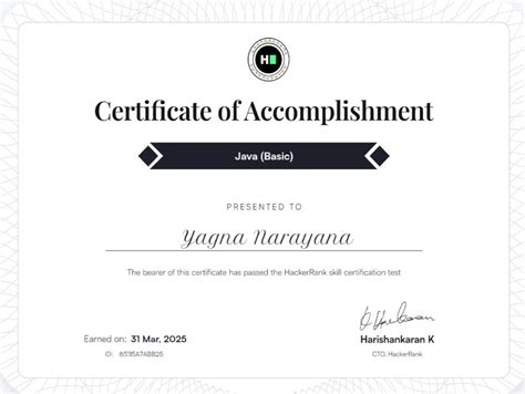 Java Programming Certification Hackerrank Softwaredevelopment