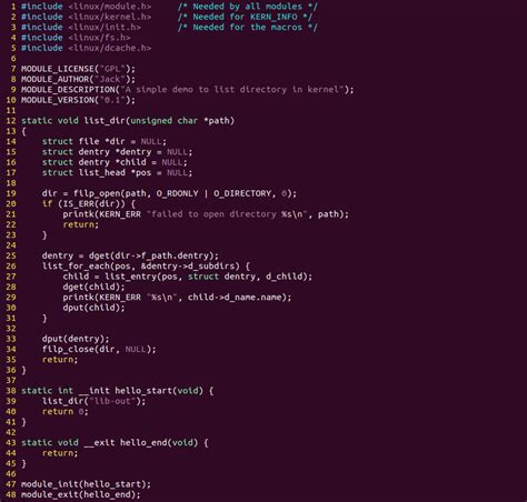 In Ubuntu 22 How To List Directory In Kernel Module By C Language