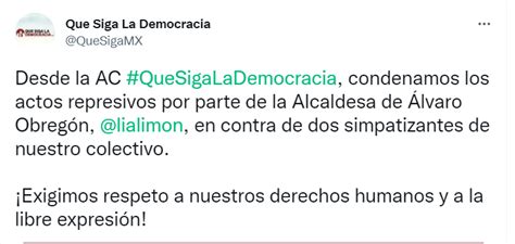 Que siga la democracia contra Lía Limón la veda electoral es para