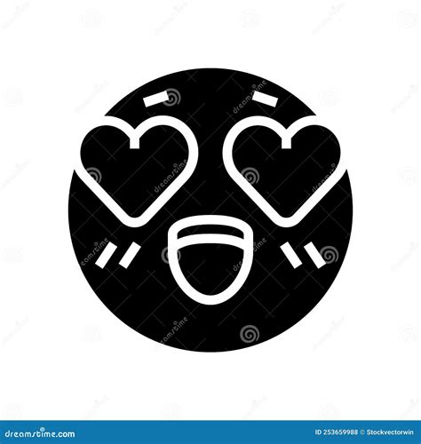 Love Emoji Glyph Icon Vector Illustration Stock Vector Illustration