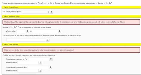 Solved Ind The Absolute Maximum And Minimum Values Of