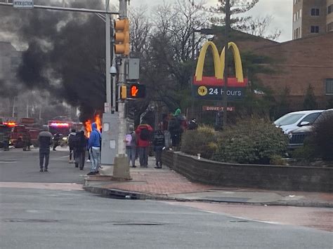 Newark Firefighters Extinguish Car Fire On Bergen Street