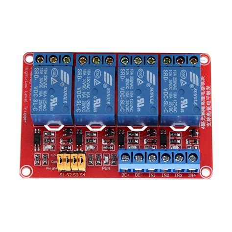 4 Channels 24V Relay Module High And Low Triggering RoboticsDNA