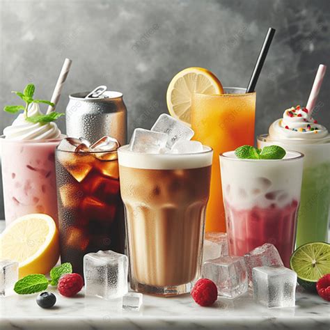 다양한 음료 맛있고 맛있다 빨대와 안경과 오렌지 딸기와 초콜릿과 얼음 배경 일러스트 및 사진 무료 다운로드 Pngtree