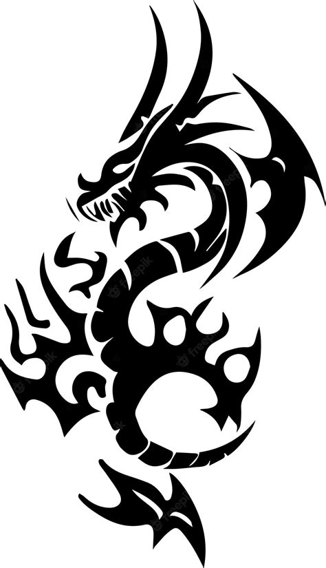 Premium Vector Dragon Tattoo Illustration Vector
