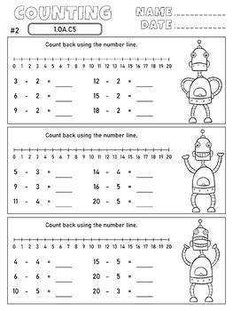 Counting On And Back Grade 1 Math 1 Oa 5 Worksheets With Coloring Pictures