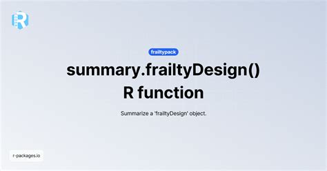 Summary Frailtydesign R Function From [frailtypack] R Packages