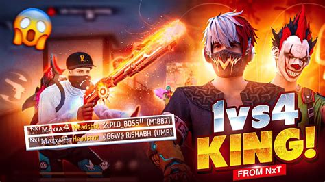 1vs4 🤯🔥 King From Nxt 🔥 14 Seconds God Level Clutch On Live 😱🔥 Ft