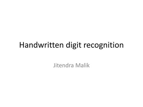 Ppt Handwritten Digit Recognition Powerpoint Presentation Free