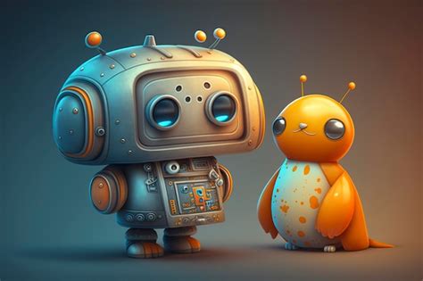 Premium Photo 3d Cartoon Illustration Cute Robot Ai Generative
