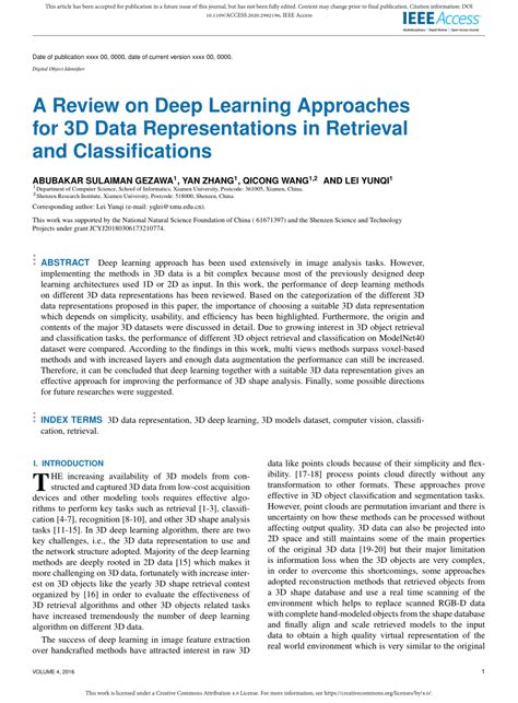 Pdf A Review On Deep Learning Approaches For 3d Data Representations