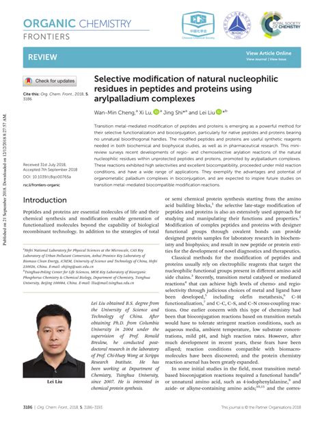 Pdf Transition Metal Catalyzed C H Functionalization For Late Stage