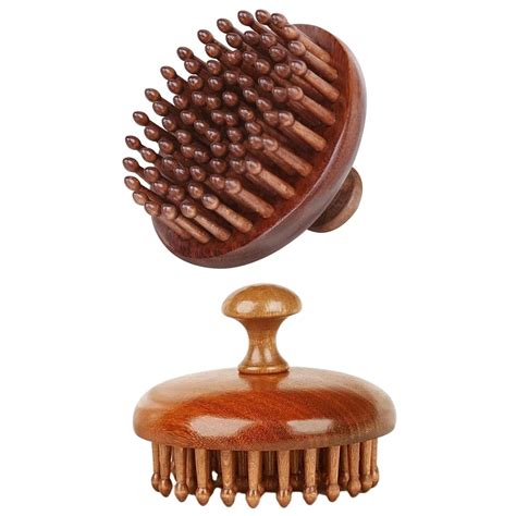 Fine Teeth Wood Comb Wooden Scalp Massager Hair Growth Head
