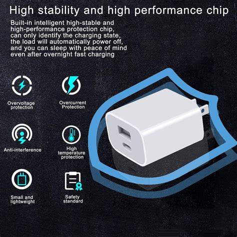 Buy Cell Phone Usb C Wall Chargers Dual Port Fast Charger Type C Wall Usb C Power Adapter Pd