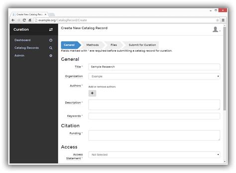 Create A New Catalog Record — Colectica 75 Documentation