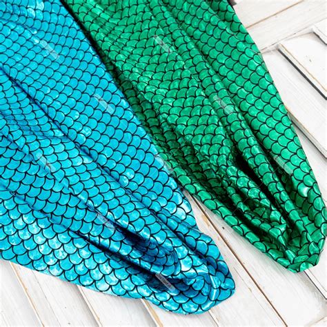 Mermaid Scaled Pattern Stretch Smooth Shiny Lame Fabric Oneyard