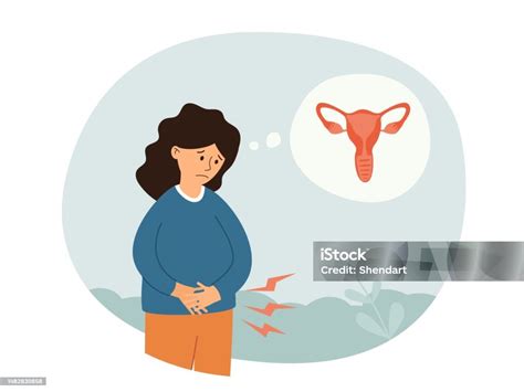 여성 생식 기관 질병 개념입니다 여성 부인과 문제 불임 자궁 내막증 해부학 적 난소 질 기호 월경 및 배란 격리된 벡터