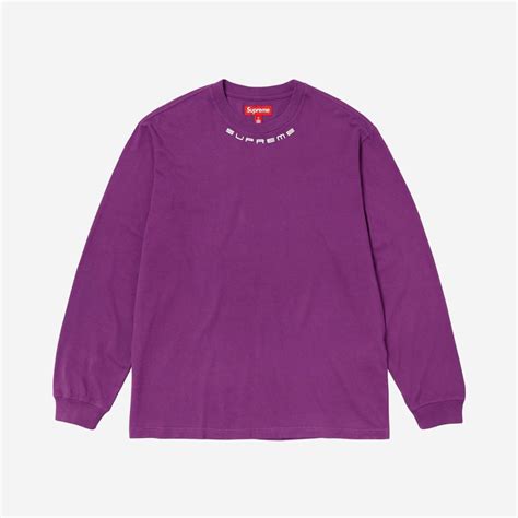 슈프림 칼라 로고 롱슬리브 탑 플럼 23fw Supreme Kream