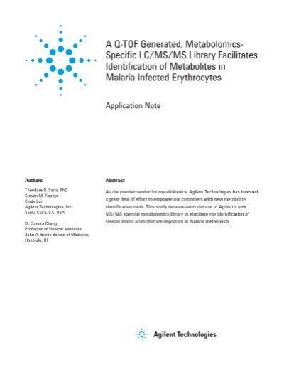 A Q Tof Generated Metabolomics Specific Lc Ms Ms Library