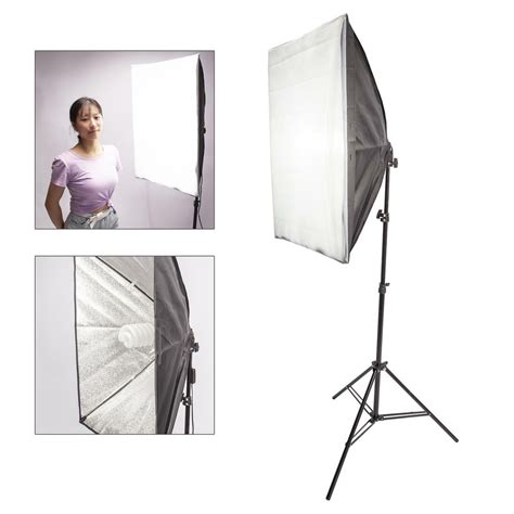 Jual Softbox 1 Socket Tripod Photography 50x70cm Lighting Kit 5500k Untuk Live Streaming