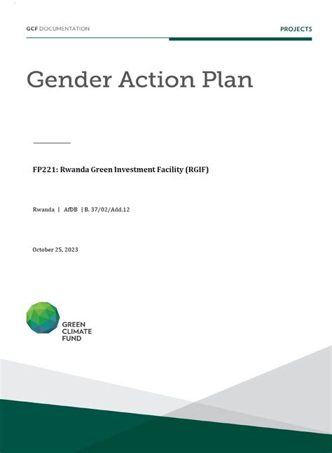 Gender Action Plan For FP Rwanda Green Investment Facility RGIF Green Climate Fund