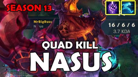Quadra Kill Nasus Infernal Nasus Vs Irelia Season 13 Top Lane Youtube