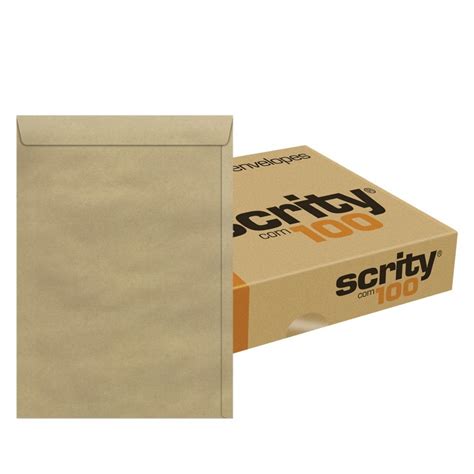 Envelope Saco Kraft Pardo G Cx C Un Scrity Zip Papelaria