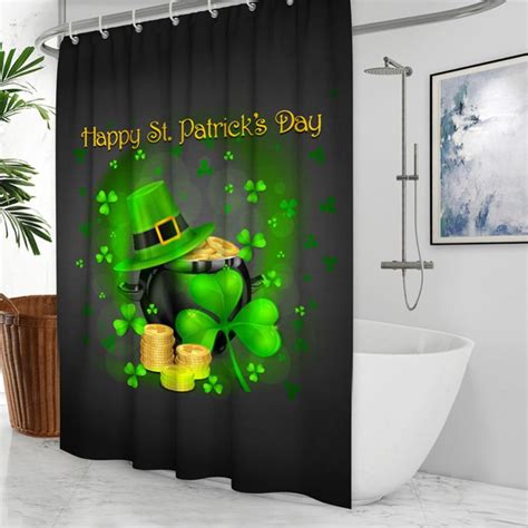 Aosijia St Patrick S Day Shower Curtain 72x72 Inches Spring Clover