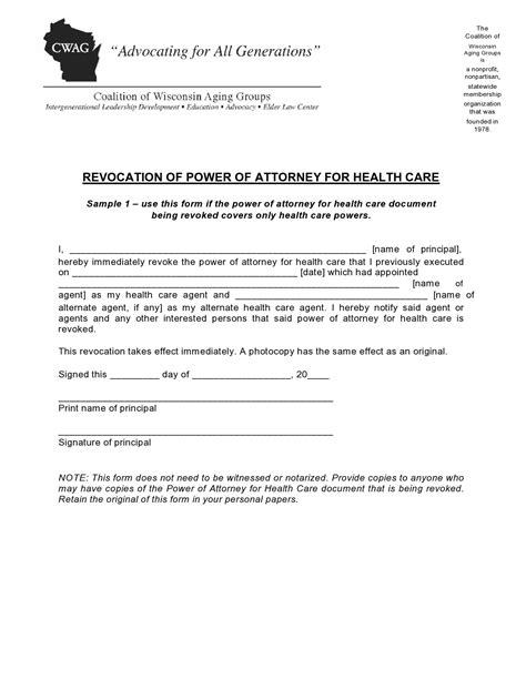 30 Free Power Of Attorney Revocation Forms Word PDF TemplateArchive