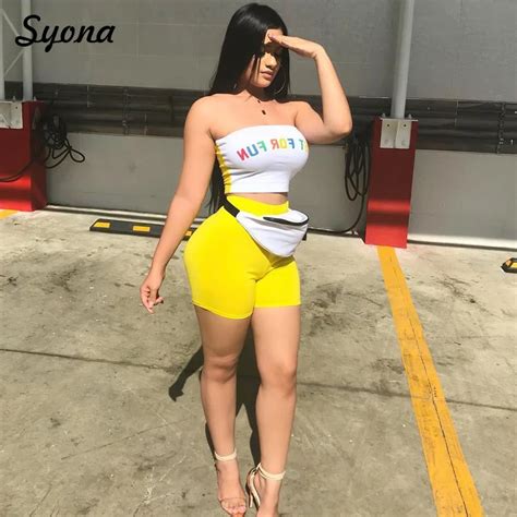 Buy 2 Two Piece Set Shorts Women Tracksuit Tank Tube