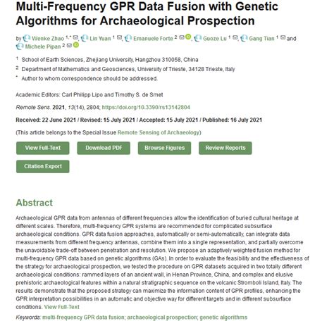 Multi Frequency Gpr Data Fusion With Genetic Algorithms For
