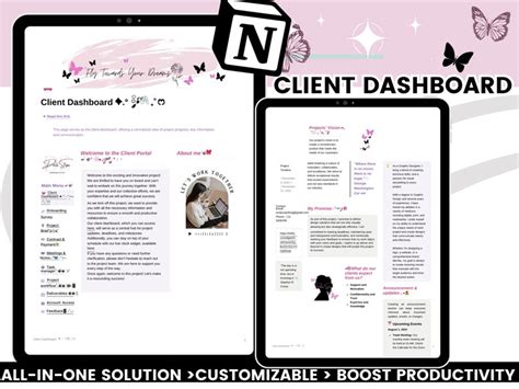 Notion Template Client Portal Client Dashboard Project Tracker Client Onboarding Notion