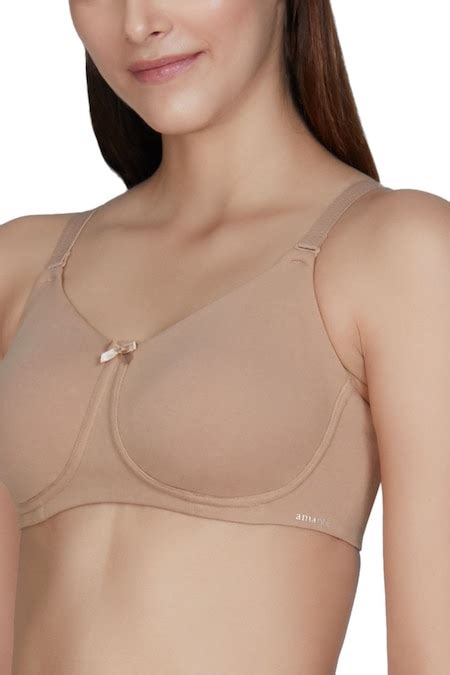 Beige Solid Cotton Null Women Null Bras Selling Fast At
