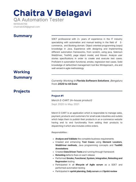 Chaitravbautomation Resume Pdf Software Testing Selenium Software