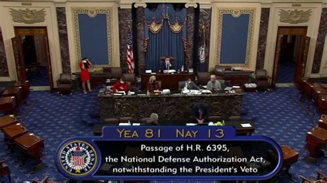 Senate Votes 81 13 To Override Trump Veto Of Annual Defense Bill Fox