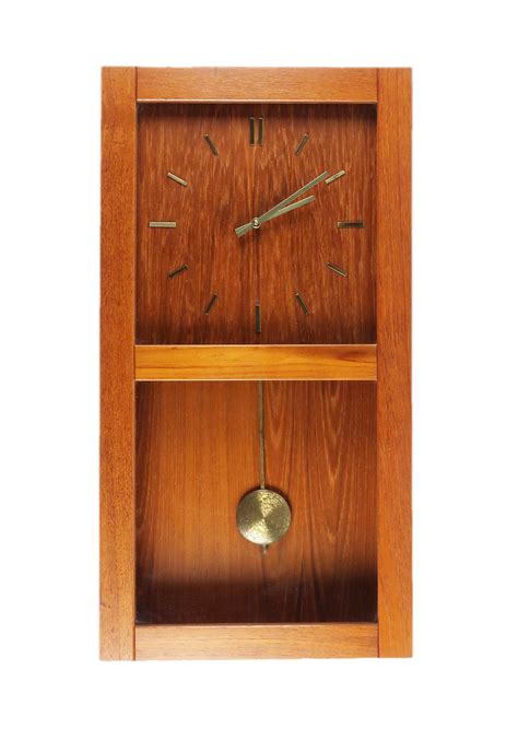 Danish Modern Teak Wall Clock By Westminster Tenon Design