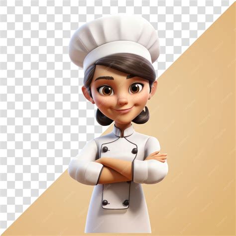 Animated Female Chef Character Premium Ai Generated Psd