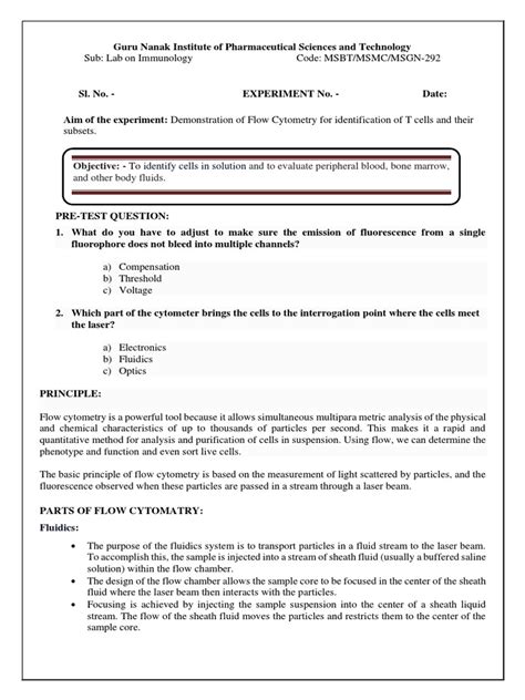 Practical Flow Cytometry Msc 2nd Sem Immuno Final Pdf Flow