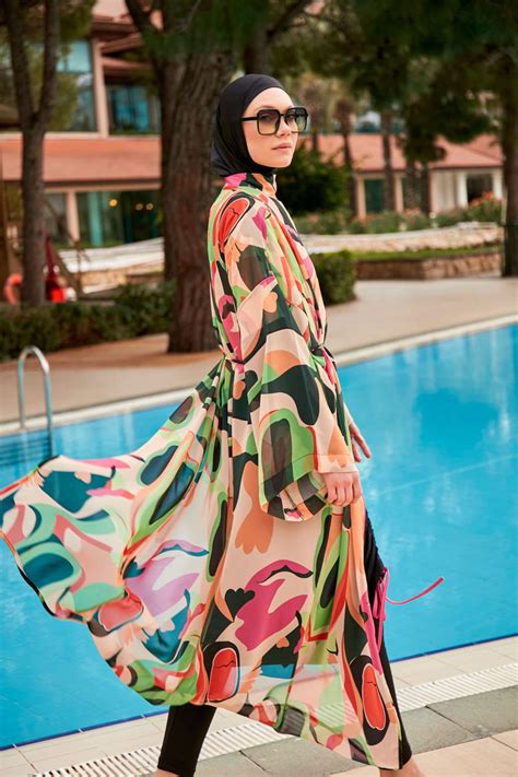 Free Flow Black 4 Piece Full Coverage Modest Swimwear Bae Before
