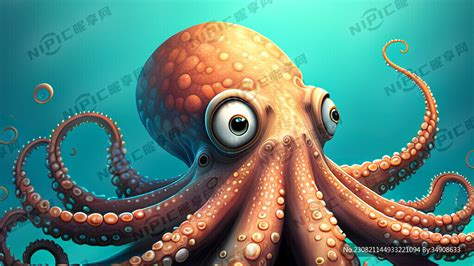 Ai创作图海底世界 章鱼哥 昵图网
