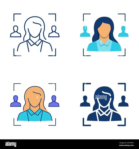 Customer Focus Icon Set In Flat And Line Style Target Audience Client
