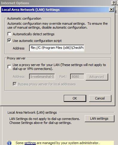 CHeckpoint Proxy Settings PAC File Overwrites Wind Check Point CheckMates